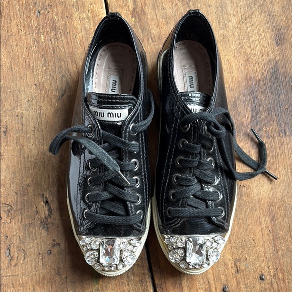 Miu Miu | Shoes | Miu Miu Bedazzled Toe Sneaker | Poshmark